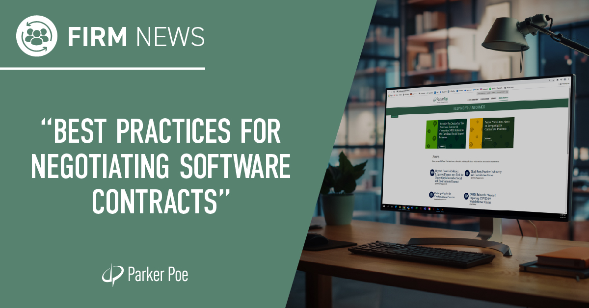 Best Practices for Negotiating Software Contracts | Parker Poe