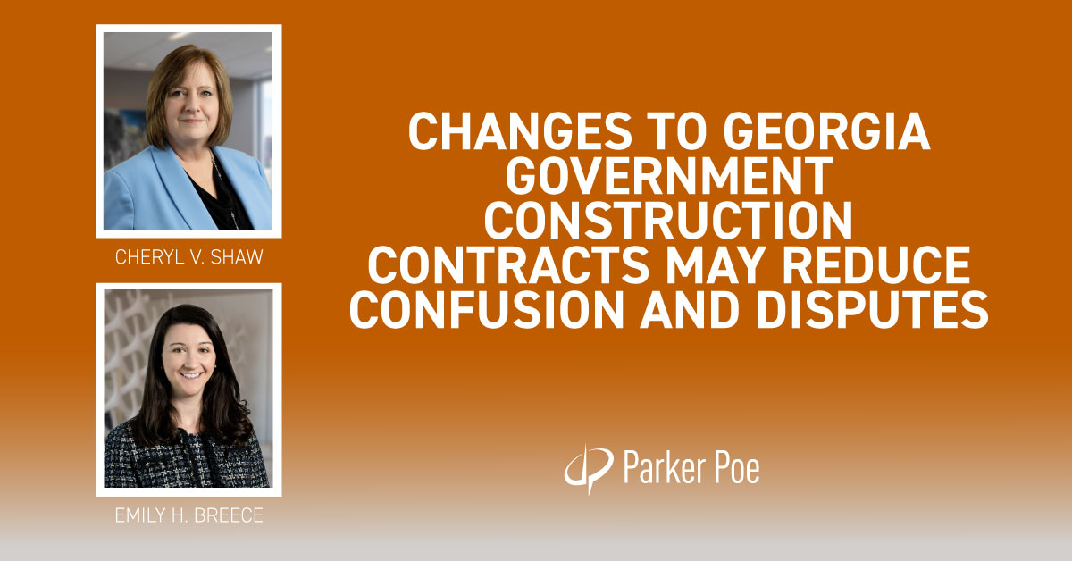 Changes to Georgia Government Construction Contracts May Reduce ...