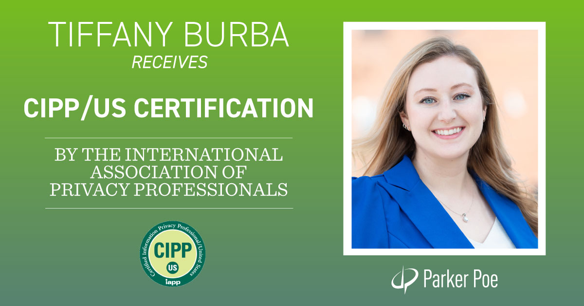 Tiffany Burba Receives CIPP/US Certification | Parker Poe