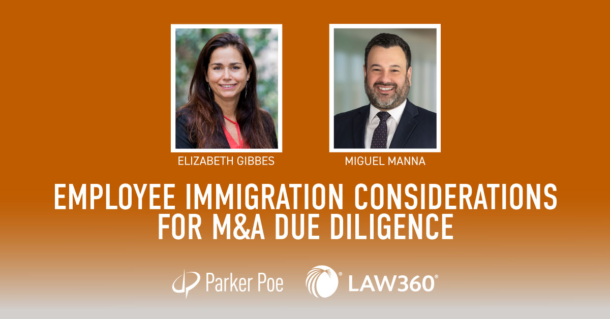 Employee Immigration Considerations For M&A Due Diligence | Parker Poe