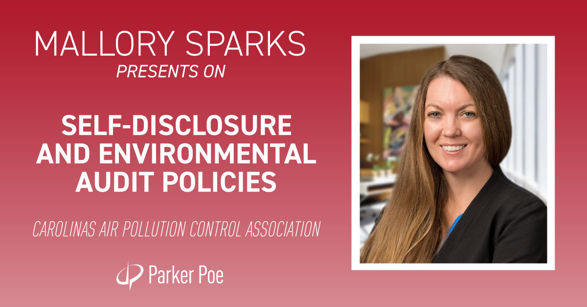 Self-Disclosure and Environmental Audit Policies | Parker Poe