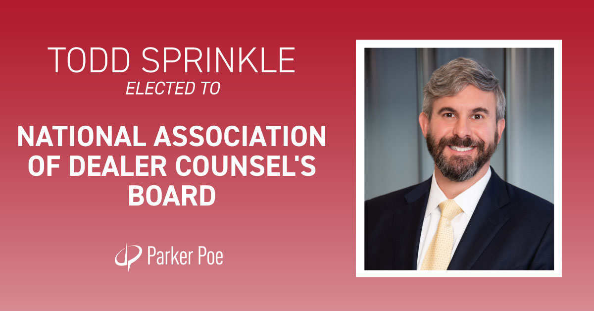 Todd Sprinkle Elected to National Association of Dealer Counsel's Board ...