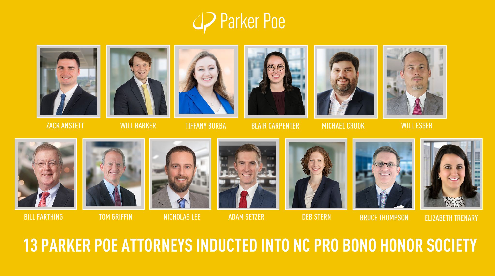 13 Parker Poe Attorneys Inducted Into NC Pro Bono Honor Society for ...